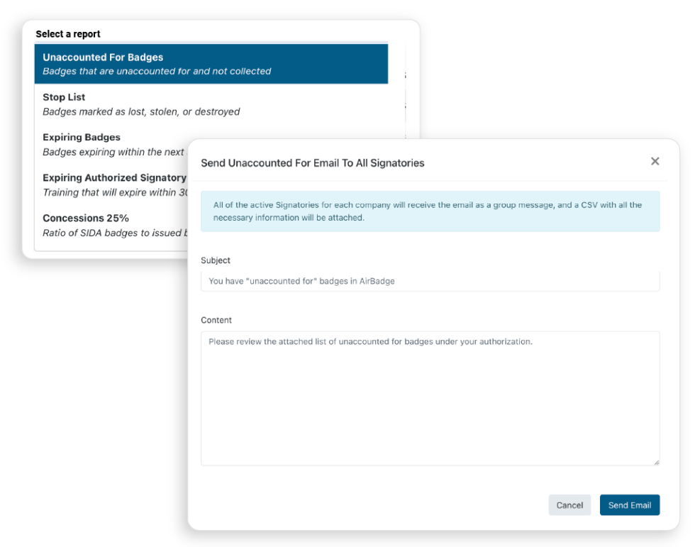 Comprehensive Reporting - AirBadge - Airport Badge Office Compliance ...