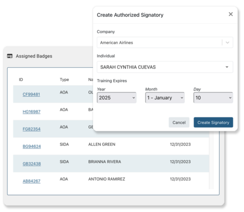 Signatory & Company Management - AirBadge - Airport Badge Office ...